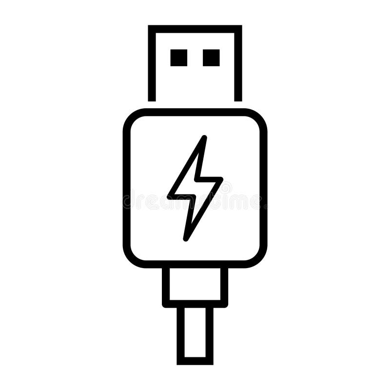 USB Plug Cable Icon Technology, Connect Device Sign, Electronic ...