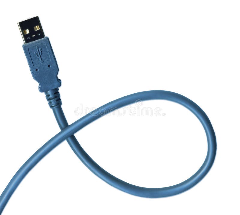 USB Plug and Cable Including Clipping Path Stock Photo - Image of chip ...