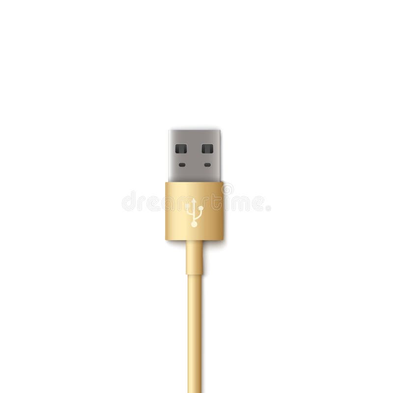 USB Plug or Computer Connection Cable 3d Mockup Vector Illustration ...