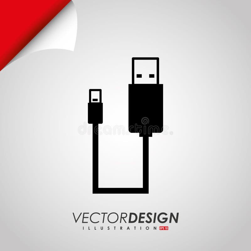 Usb plug design stock illustration. Illustration of information - 66942471