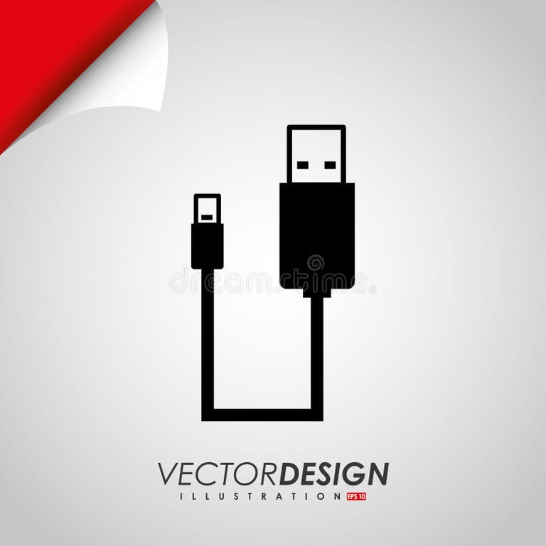 Usb plug design stock illustration. Illustration of information - 66942471