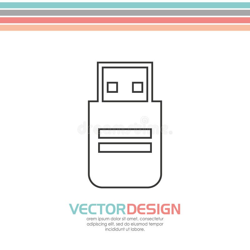 Usb plug design stock illustration. Illustration of equipment - 66942874