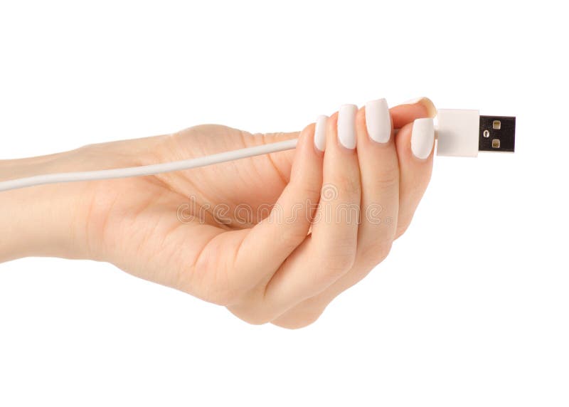 USB plug in hand stock image. Image of digital, holding - 109409545