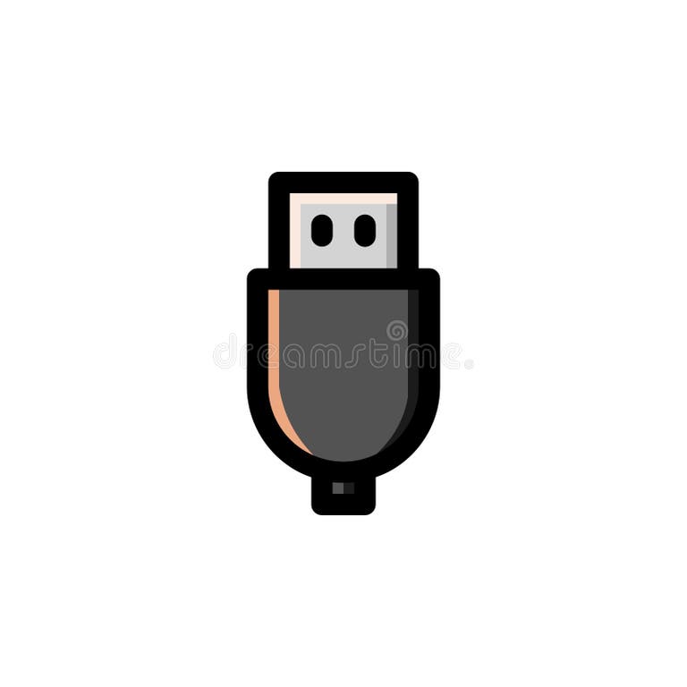 USB Plug Icon stock vector. Illustration of accessories - 266550104