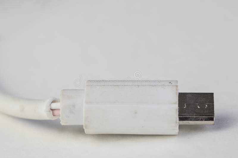 Broken USB Plug Jack Cable Showing Circuit Board. Communication ...
