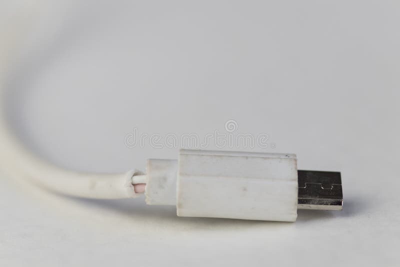 USB Plug Jack Cable with Broken Snapped Cable Stock Image - Image of ...