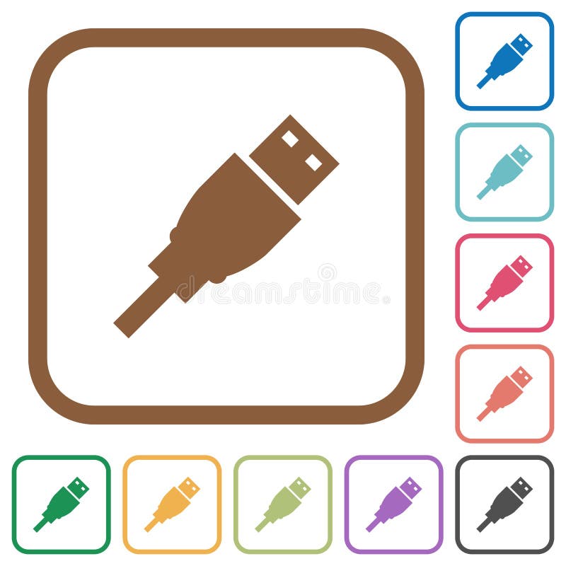 USB plug simple icons stock vector. Illustration of network - 188168348
