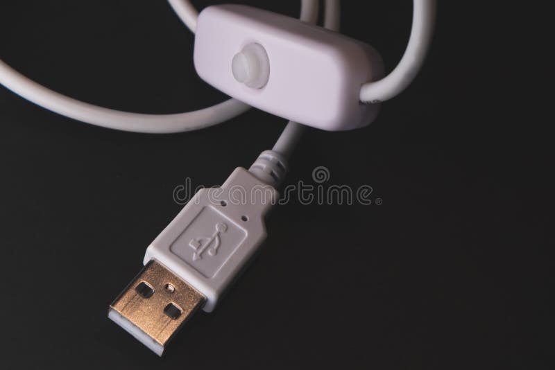 USB Plug with Switch on the Cord Stock Image - Image of socket ...