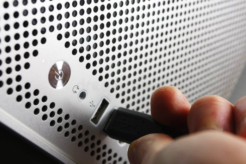 USB plugged in stock image. Image of plug, electronic - 23936219