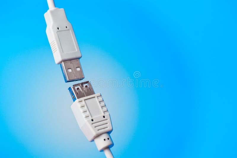 Usb plugs on blue stock image. Image of connectivity - 11967345