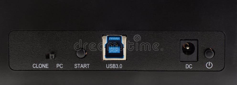 USB port and dc port stock photo. Image of electrical - 58954270
