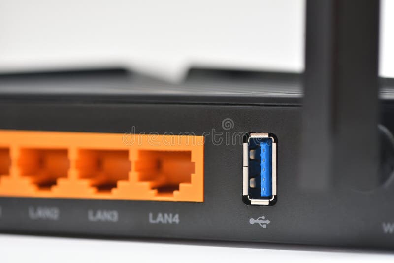 Usb 3.0 Port for a Flash Card or Disk on a Modern Wi-fi Router Stock ...
