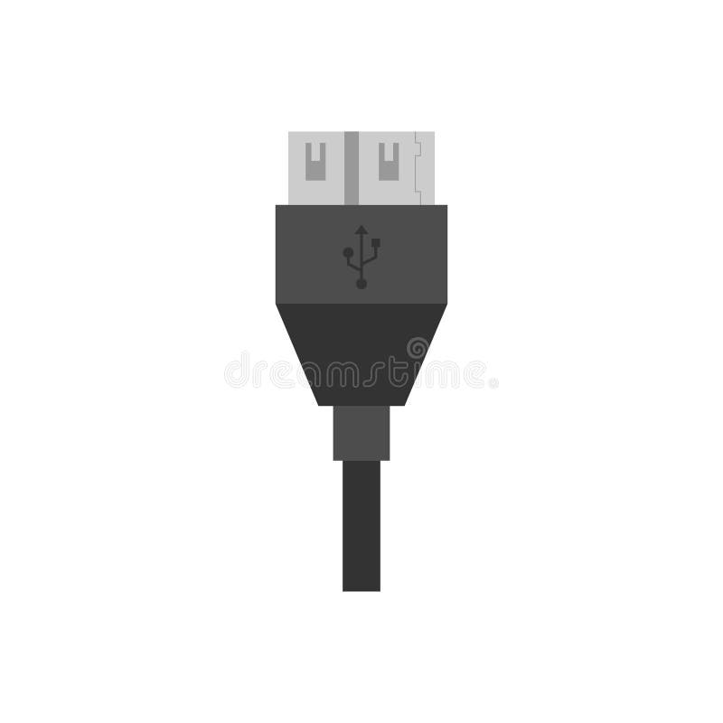 USB Port Flat Design Vector Illustration. USB Connector for Mobile ...