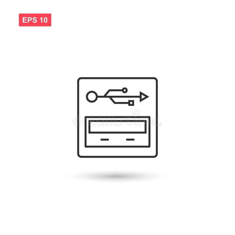Usb Port Icon Vector Design Isolated 3 Stock Vector - Illustration of ...