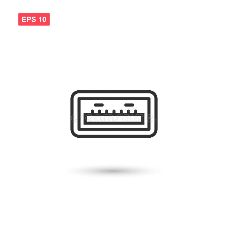 Usb Port Icon Vector Design Isolated 2 Stock Vector Illustration Of