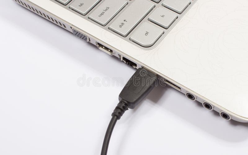 USB port of a laptop stock image. Image of computer, internet - 58260043