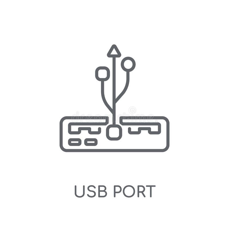 Usb Port Linear Icon. Modern Outline Usb Port Logo Concept on Wh Stock ...