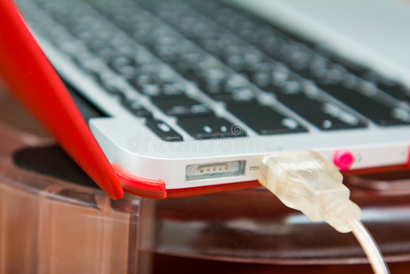 USB Port of Note Book for Data Transfer Stock Photo - Image of computer ...
