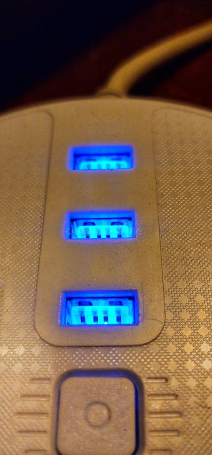 USB Port To Charge the Mobile Phone. Blue Light Show the Status on ...