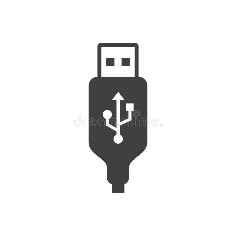 USB Port Vector Icon. Sign on White Background Stock Vector ...