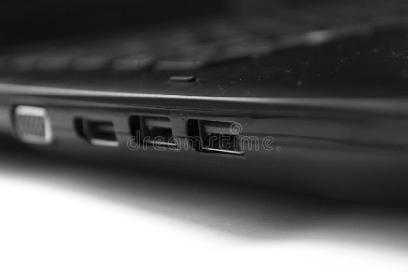 Two USB Ports on Computer Keyboard with Integrated USB Hub Stock Image ...