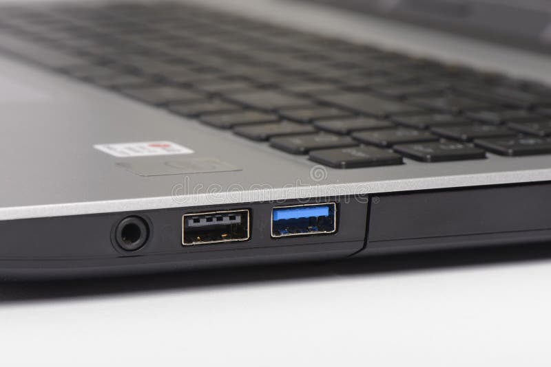 A Blue USB 3.0 Port on a Computer Close-up Stock Photo - Image of ...