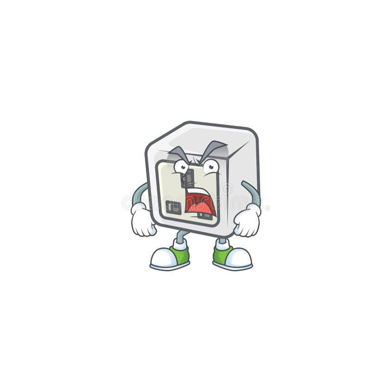 USB Power Socket Cartoon Character Design with Angry Face Stock Vector ...