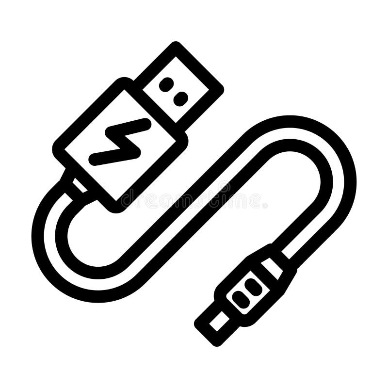 Usb Powered Line Icon Vector Illustration Stock Illustration ...