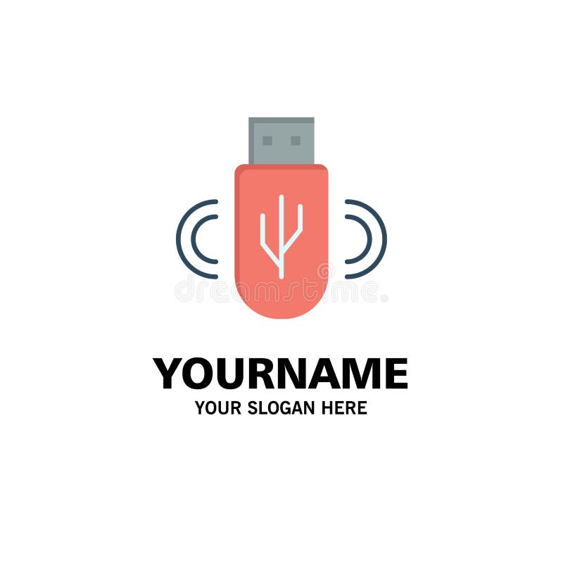 Usb, Share, Data, Storage Business Logo Template. Flat Color Stock ...