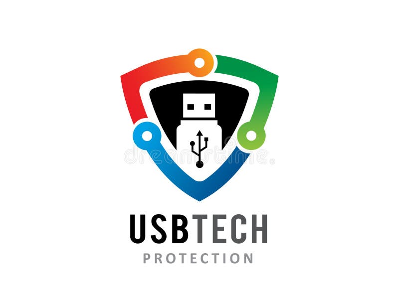 USB and Shield Technology Logo Symbol or Icon Template Stock Vector ...