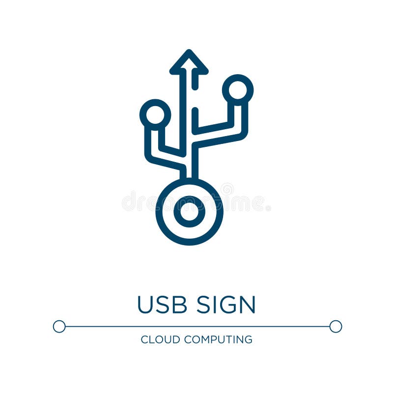 Usb Sign Icon. Linear Vector Illustration from Material Devices ...