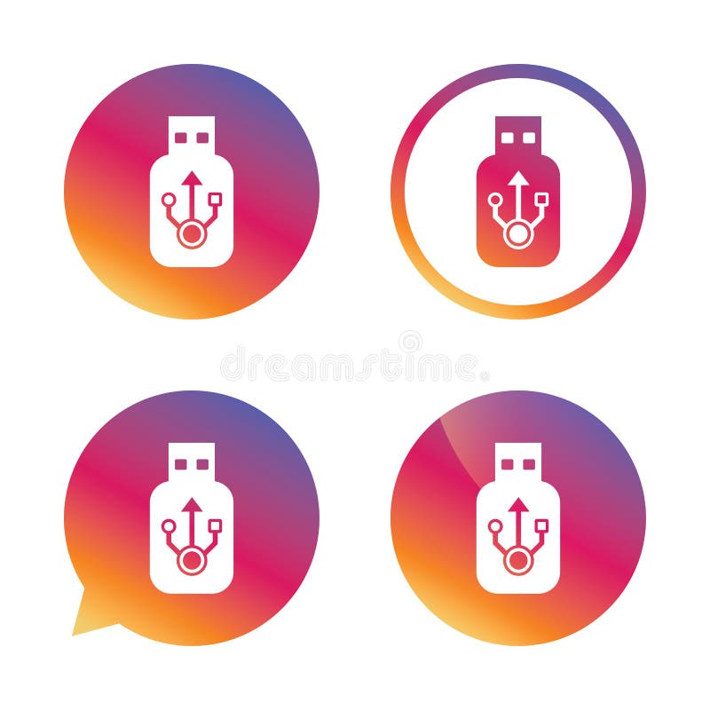 Usb Sign Icon. Usb Flash Drive Stick Symbol Stock Illustration ...