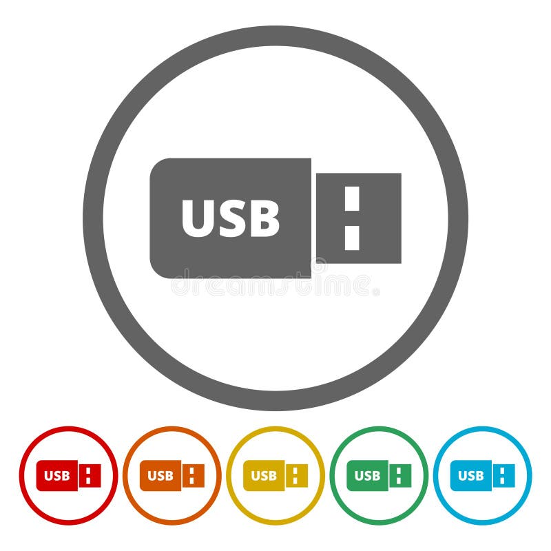 Usb Sign Icon. Usb Flash Drive Stick Symbol Stock Illustration ...