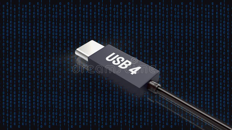 The Usb 4 Cable for Technology Concept 3d Rendering Stock Illustration ...