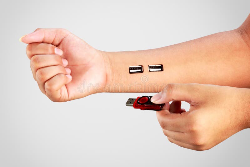 Usb Socket stock image. Image of hand, insert, assistance - 34846171
