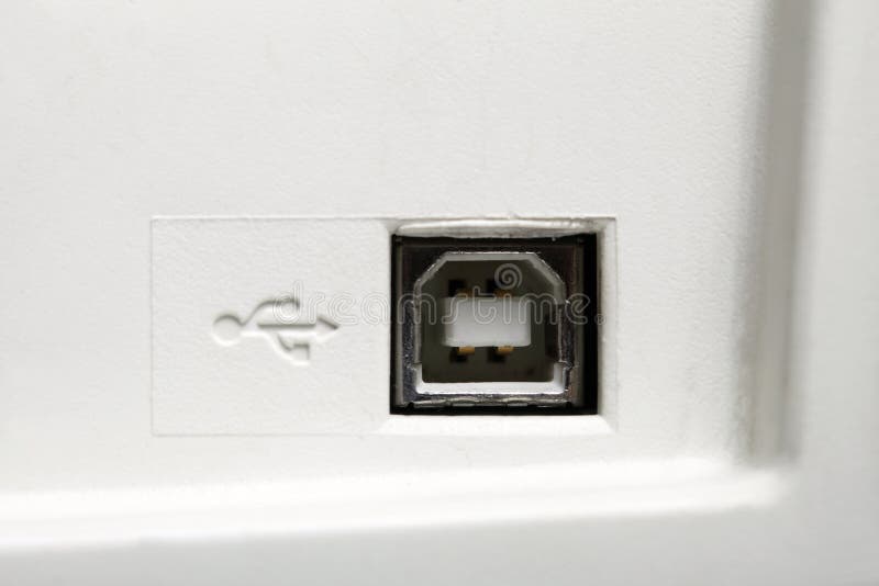 USB Socket Port with USB Signage Icon Stock Photo - Image of external ...