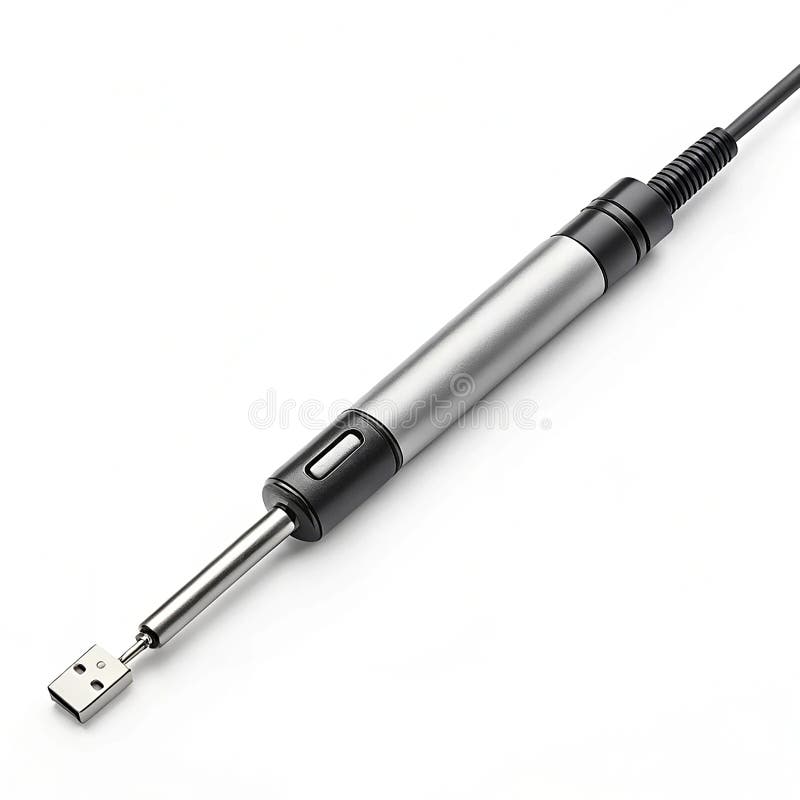 USB Soldering Iron Pen Isolated on White Background Stock Illustration ...