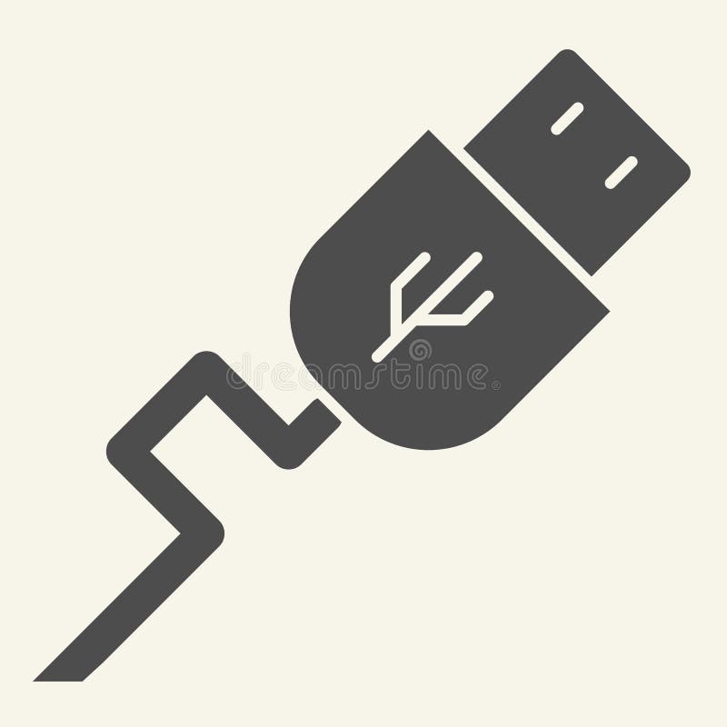 USB Solid Icon. Transfer Vector Illustration Isolated on White. Cord ...
