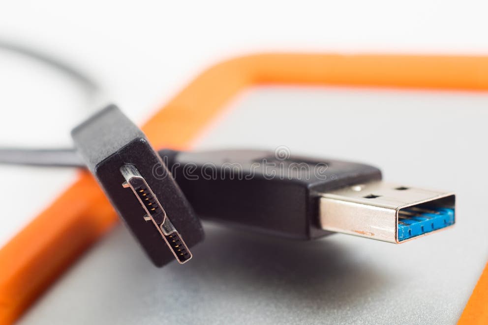 USB 3 Standard-B Cable for Electronics Stock Image - Image of cables ...