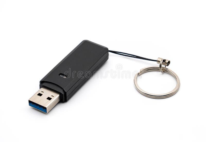 A Usb Stick Connected To an External External Mouse Keychain Stock ...