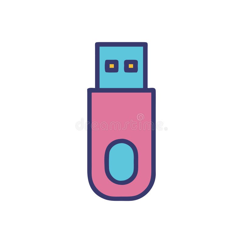 USB Stick Icon for Data Storage Stock Illustration - Illustration of ...