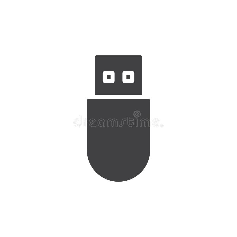 Usb Stick Icon Vector, Filled Flat Sign, Solid Pictogram Isolated on ...