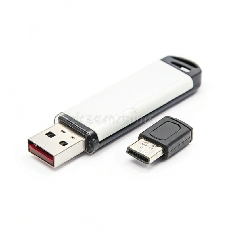 USB Stick Isolated on White Background Stock Illustration ...