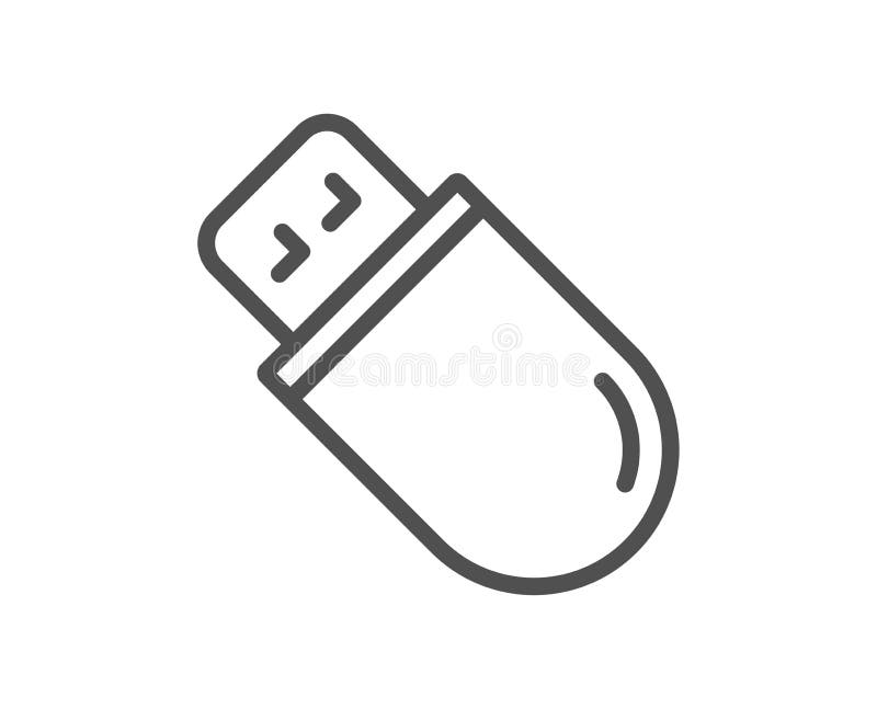 Usb Stick Line Icon Computer Memory Component Sign Data Storage