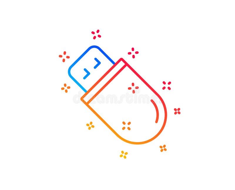 Usb Stick Line Icon Computer Memory Component Sign Data Storage