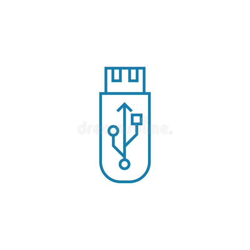 Usb Stick Linear Icon Concept. Usb Stick Line Vector Sign, Symbol ...