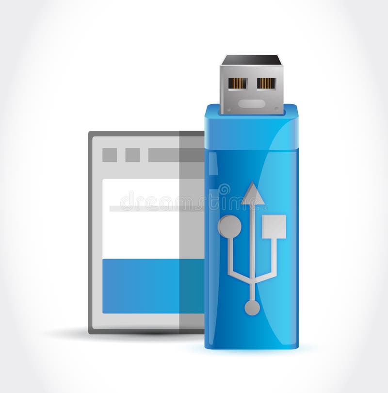 Usb Stick and Memory Card Illustration Design Stock Illustration ...