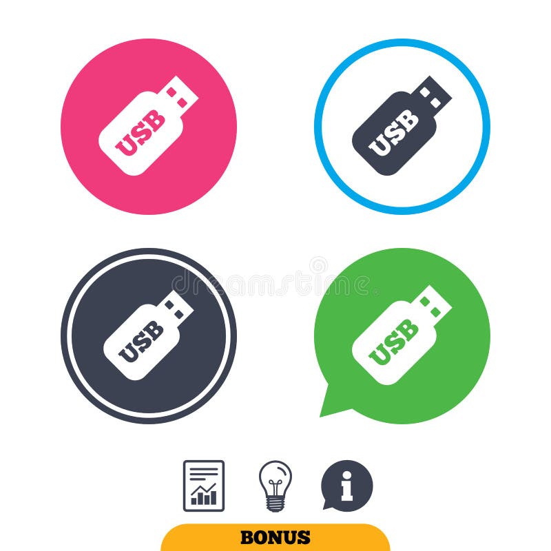 Usb Stick Sign Icon. Usb Flash Drive Button Stock Vector - Illustration ...