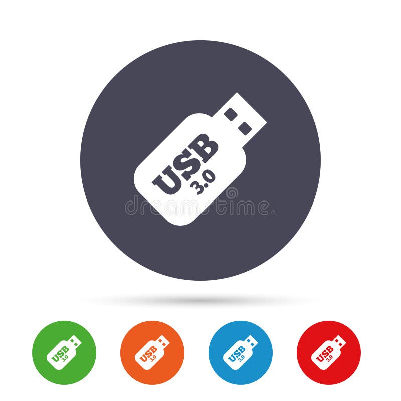 Usb 3.0 Stick Sign Icon. Usb Flash Drive Button Stock Vector ...