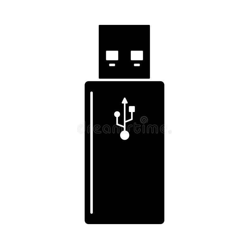 USB Stick Silhouette Vector Stock Vector - Illustration of electronic ...